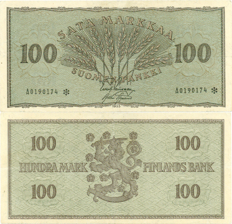 100 Markkaa 1955 A0190174* kl.4 [A0190174*] - €35.00 : Tervetuloa ...
